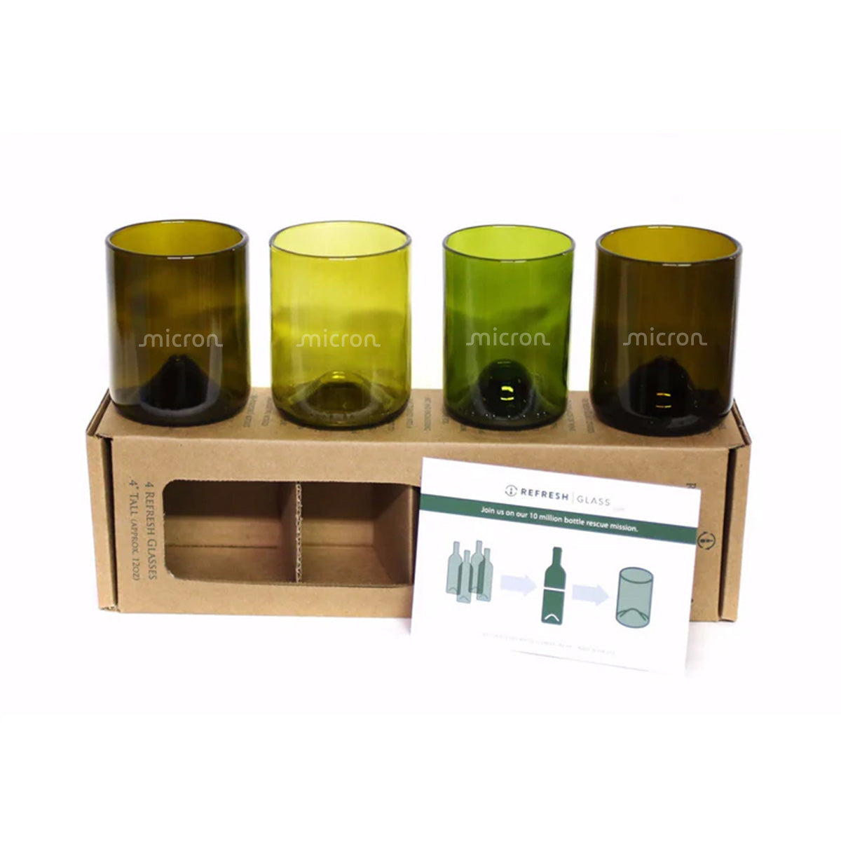 eco-Friendly Recycled Glasses Set of 4 – Micron Branded Merchandise